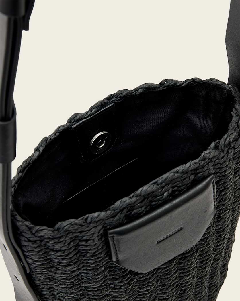 Alba Paper Crossbody Bag Black | ALLSAINTS FR